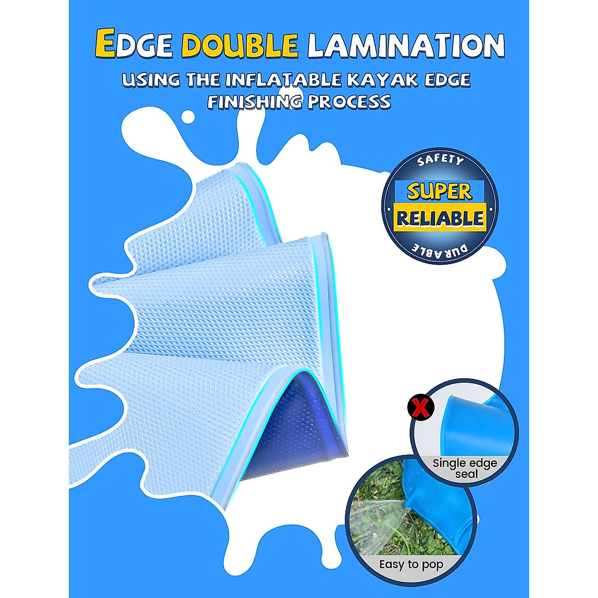 VISTOP Non-Slip Splash Pad for Kids and Dog, Thicken Sprinkler Pool Summer Outdoor Water Toys - Fun Backyard Fountain Play Mat for Baby Girls Boys Children or Pet Dog (67 inch, Blue&Blue)