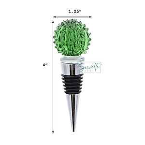 Glass Wine Bottle Stopper (Traditional Cactus)