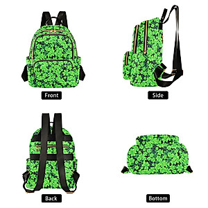 St Patrick Day Leaves Backpack for Women Casual Daypack Travel Purse Lightweight Shoulder Bag Small Backpacks for Work Outdoor Ladies Nurse Trip Gym Travel Essentials Gifts
