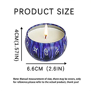 JIBEVEYYI 12 Constellations Scented Candles Gift Set 2.5oz with Essential Oils for Bath, Stress Relief, Yoga Aromatherapy Candles Natural Soy Wax Jar Candles Gifts for Scented Decoration