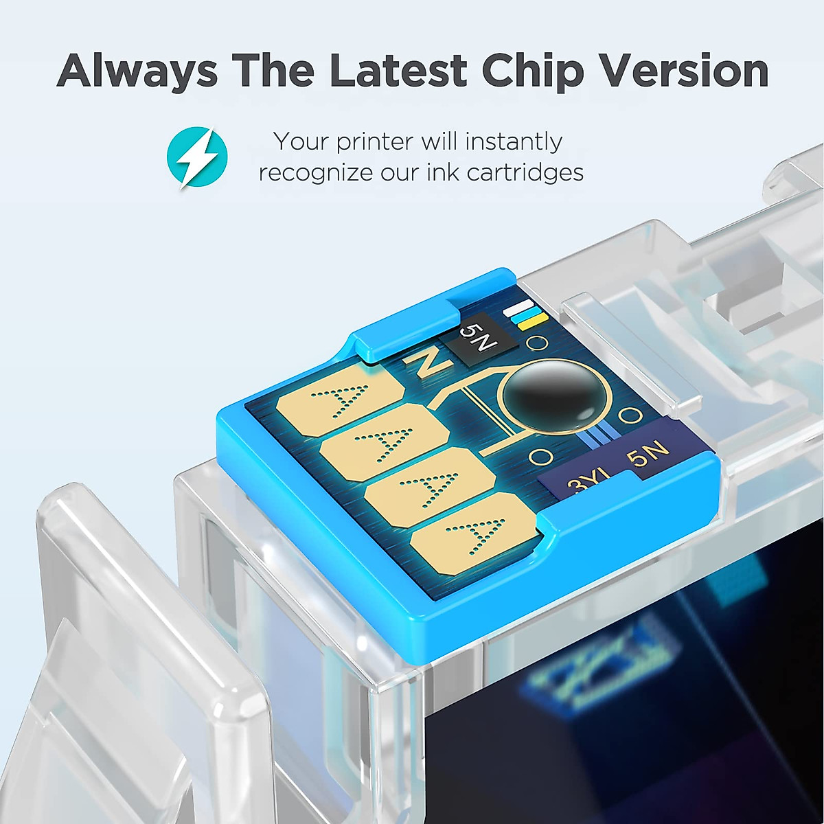 902 XL 5-Pack Ink Cartridges Compatible with HP 902XL 902 High Yield, Compatible with OfficeJet Pro 6978 6968 6958 6962 6970 6954 6960 6979 6950 Printer(2 Black, 1 Cyan,1 Magenta,1 Yellow)