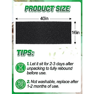 RV Air Conditioner Replacement Filters- 40 x 16 x 0.6 Inches RV Air Filter, Can Cut to Fit for Most Air Conditioner Filters- RV A/C Filter Replacement RV AC Foam Filter RV Accessories, Black (50PPI)