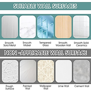 4 Pcs Transparent Shower Caddy Adhesive Replacement No Drilling Adhesive Shower Hooks for Shower Caddy Bathroom Waterproof Strong Sticker Hooks for Bathroom Storage Shelves and Kitchen Racks