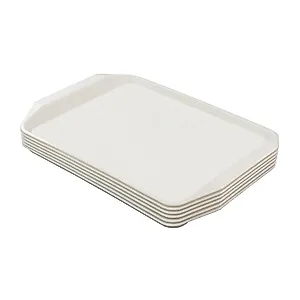Eagrye Fast Food Serving Trays, Rectangle 16.9" x 12", Set of 6 (White)