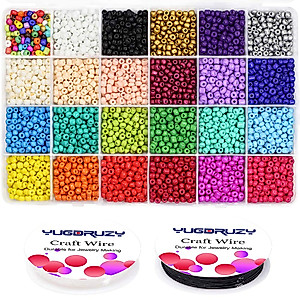 4800pcs 4mm 6/0 Pony Beads Glass Seed Beads for Bracelet Jewelry Making Kit, Beads Assortments Kit for Adults Girls Small Beads for Necklace Ring Making Kits Christmas Birthday Gifts