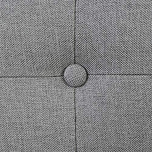 South Shore Fusion Padded Upholstered Platform Bed and Headboard-Queen-Medium Gray