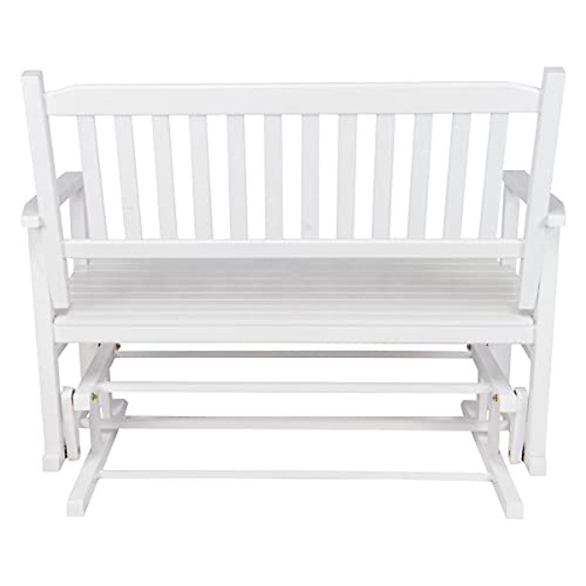 Shine Company 4215WT Torrey Outdoor 2 Person Glider Loveseat | Patio Glider Bench for Indoor/Outdoor – White