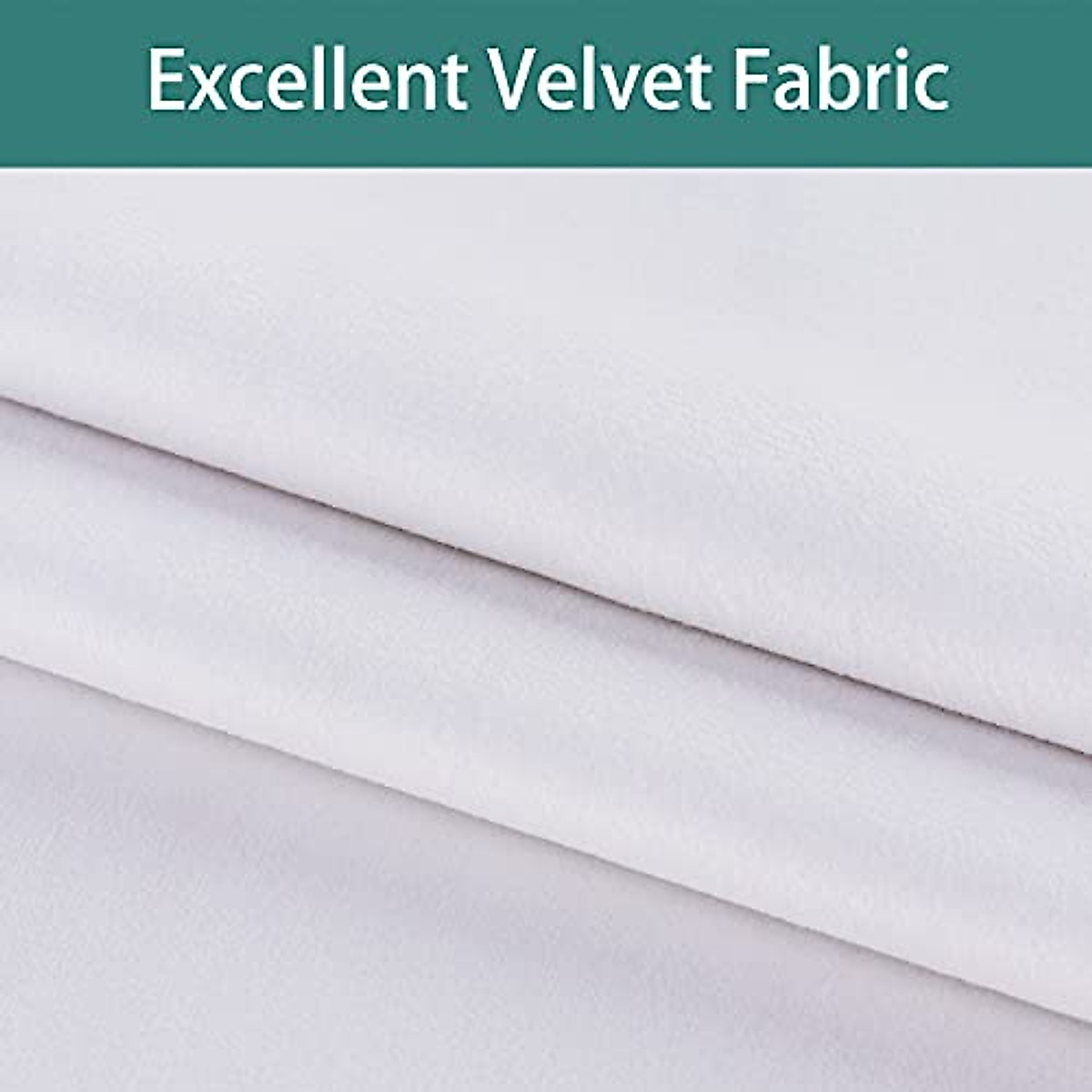 LORDTEX White Velvet Curtains for Living Room - Thermal Insulated Velvet Blackout Curtains Room Darkening Grommet Window Drapes, 52 x 84 Inch, 2 Panels