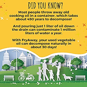 FryAway Super Fry Cooking Oil Solidifier, Solidifies up to 20 Cups - Plant-Based Cooking Oil SolidifierPowder that Turns Used Oil to Hard Oil and Organic Waste - Easy to Use, Made in the USA
