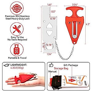 Hotel Door Locks for Travelers,Portable Door Lock for Travel Universal L-Shaped, Door Lock Latch Additional Privacy and Safety in Home Hotel and Apartment, Door Lock Security for Hotel Rooms