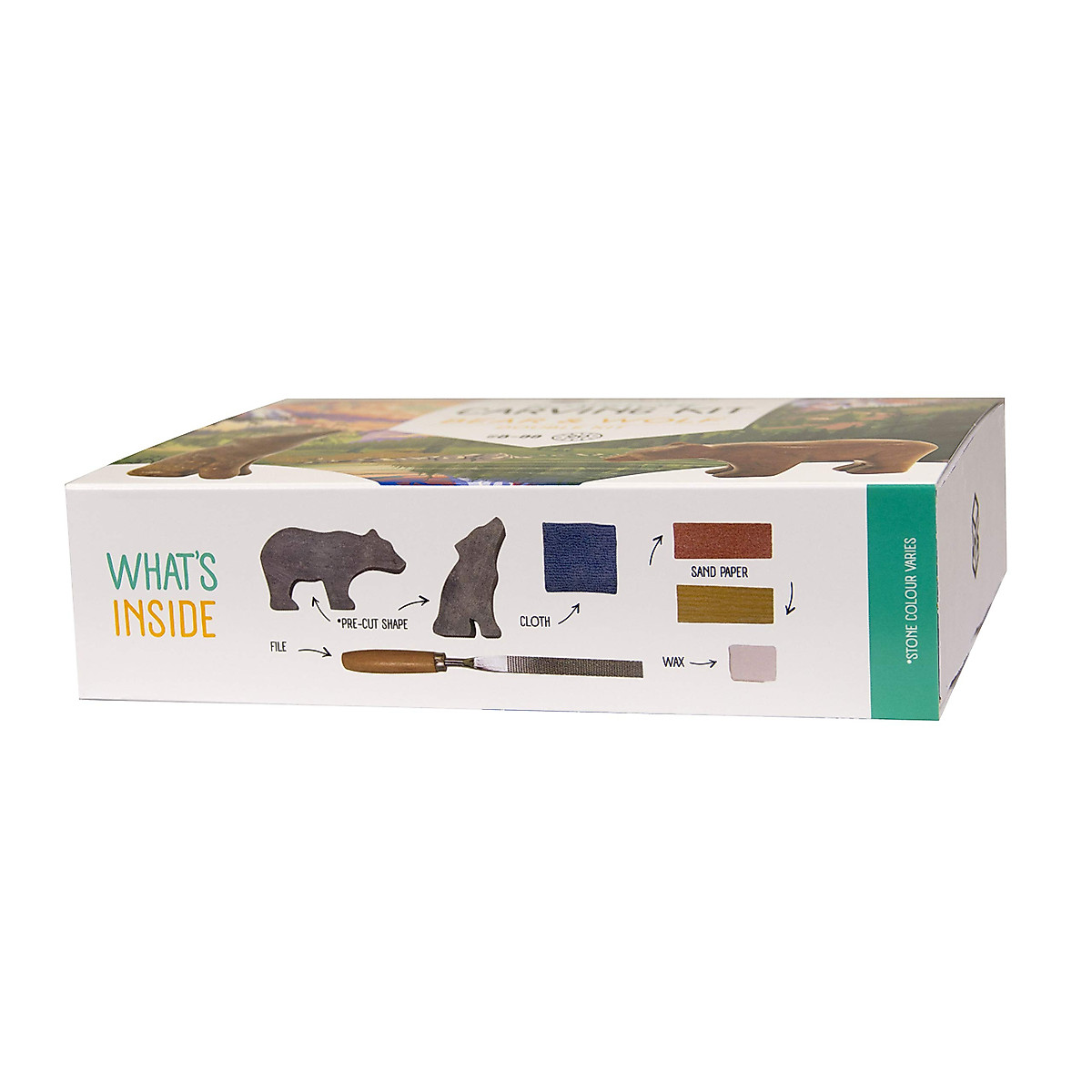 STUDIOSTONE CREATIVE DIY Arts & Crafts Carving Kit Kids Adults Bear & Wolf Sculpture Soapstone