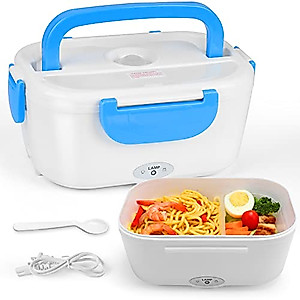 VECH Electric Heating Lunch Box Food Heater Portable Lunch Containers Warming Bento Box for Home & Office Use 110V Heat up Lunch Box (Blue)