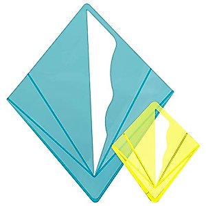 Blue Transparent Center Finder and Yellow Transparent Center Finder for Square, Round, Octagon and Hexagon Shaped Material up To 18 Inches Ideal For Woodworkers, Carpenters or Around the Home