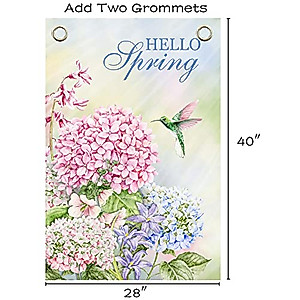 Flagmax Hello Spring Flag,Spring Garden Flag Welcome Seasonal House and Bird Summer House Flags 28x40 Inch Summer Garden Flag Outdoor Decor for Homes,Gardens,Patio or Lawn