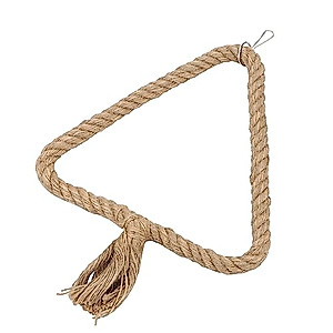 Bird Rope Swing Toy Parrot Climbing Perch Stand for Cockatiel Conure Cockatoo Parakeet Cage Hanging Decor (C: Triangle)