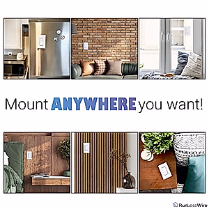 RunLessWire - The Original Self-Powered (NO Batteries) Wireless Light Switch & Receiver Kit, No WiFi Needed, DIY, Remote 150+ft RF Range - Basic: 1 Receiver, 1 Switch - White