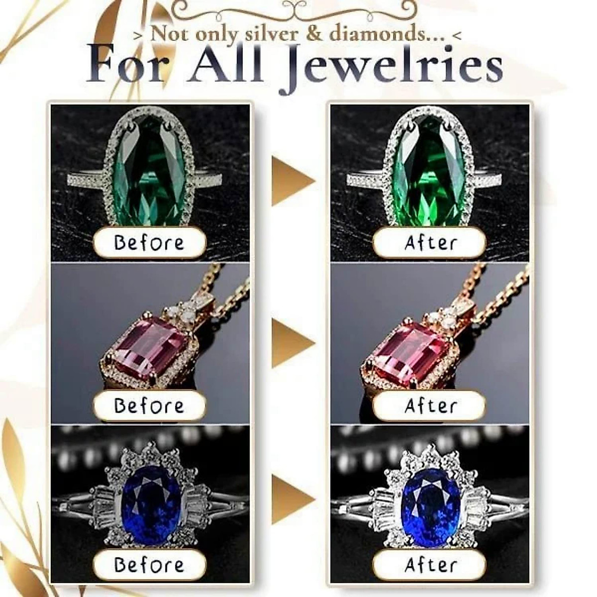 wekunro Jewelry Instant Shine Silver Jewelry Cleaner Spray and Brush Kit, Diamond-Shine Jewelry Cleaner Spray Set, Quick Jewelry Cleaning Spray Restore Sparkle for Jewelry 30ml (1PCS)