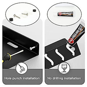 A.B Crew Drill-Free Wall Mount Baby Monitor Holder with Cable Hole Floating Wall Rack WiFi Router Wall Shelf Wall Storage Shelf Video Camera Shelf for Home Wall Decoration S