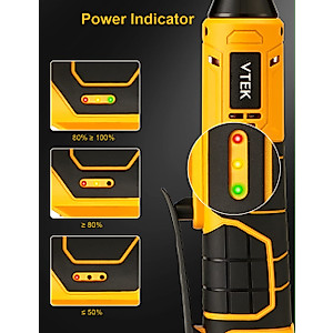 VTEK 3/8" Extended Cordless Ratchet Wrench 16.8V Electric Ratchet Wrench,40 Ft-lbs 400RPM Power Ratchet Wrench