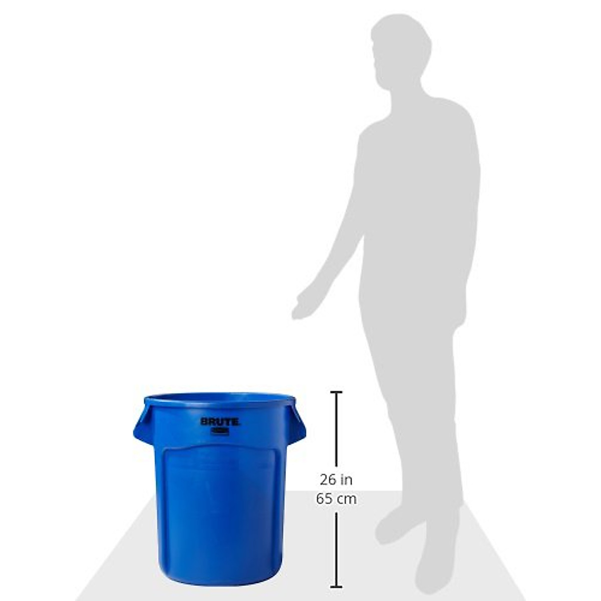 Rubbermaid Commercial Products Brute Heavy-Duty Round Waste/Utility Container With Venting Channels, 20-Gallon, Blue (Fg262000Blue)