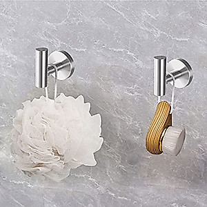 Kangdesi Bathroom Wall Towel Hooks, Coat Robe Clothes Hook (2 Pack), SUS304 Stainless Steel Brushed Hook Modern Wall Hook Holder for Kitchen Garage Hotel Wall Mounted