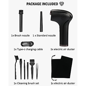 Compressed Air Duster, Electric Air Blower for Computer Cleaning, Portable Replaces Canned Air, Cordless Rechargeable 36000RPM Keyboard Cleaner, Gifts for Men