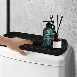 Toilet Storage Tray, Toilet Tank Tray, Silicones Bathroom Tray Organizer, Toilet Paper Storage Decorative Organizer Box, Silicones Material and Grids Design for Non-Slip, for Storage Toilet Paper