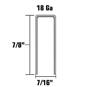Metabo HPT 18 Gauge Staples And Plastic Caps | 7/16 In. Crown, 7/8-in Leg Length | Electro Galvanized | 2,000 Count | 31102SHPT