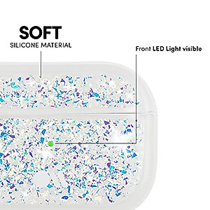 Case-Mate Protective AirPod Pro Case Cover, Soft Silicone Cover with Keychain Ring for Men and Women, Compatible with Apple AirPods Pro, Front LED visible - Twinkle Stardust