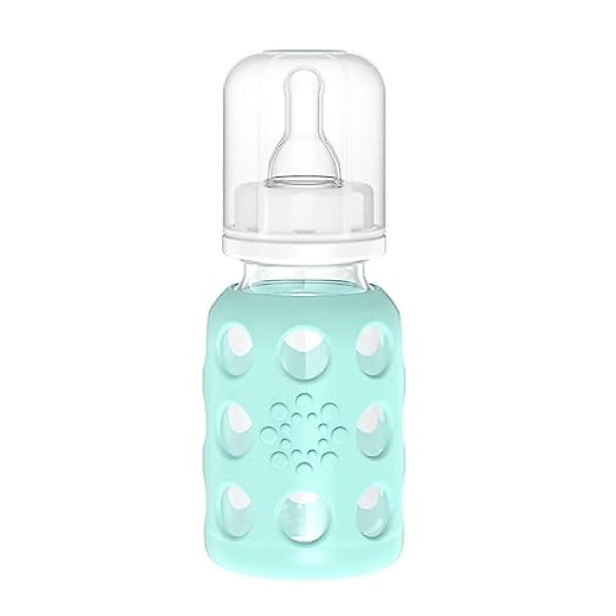 Lifefactory Glass Baby Bottle with Silicone Sleeve 4 Ounce, 2 Pack - Mint
