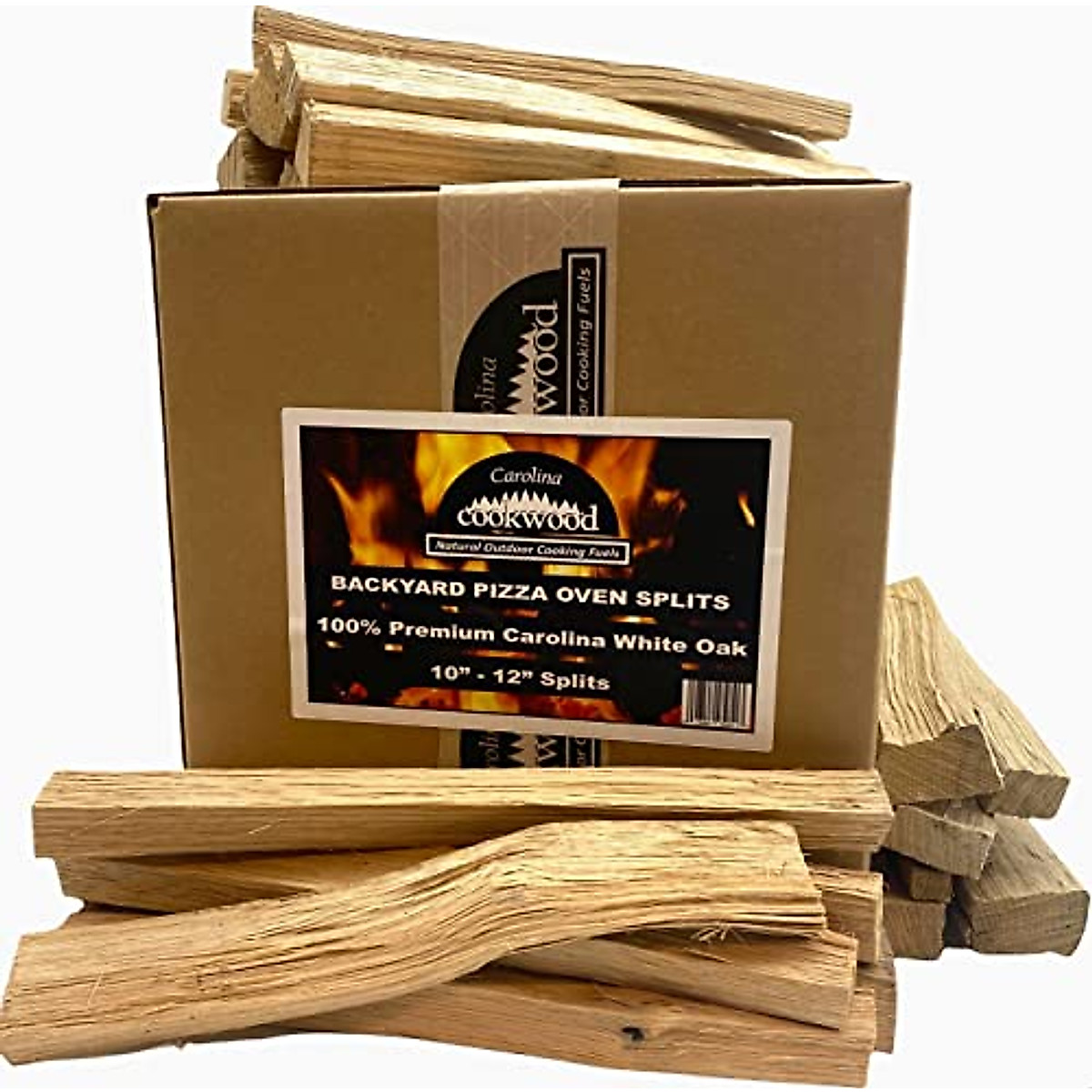 Carolina Cookwood Pizza Oven Wood 12 Inch Naturally Cured White Oak Splits Cooking Wood for Free Standing Ovens 1650 Cubic Inches