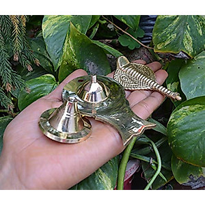 2.25" Shiva Ling with 3.5" Sheshnaag Jalaheri Brass (Narmadeshwar)~I-4898