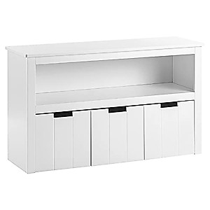 ZENODDLY Kids Toy Storage Organizer for Kids Room Organizers and Storage - 3 Drawers with Hidden Wheels, Multifunctional Wooden Kids' Bookcases, Cabinets & Shelves for Playroom Storage, White