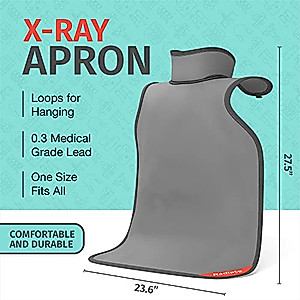 RADIATE Lead Apron for X-Rays - X Ray Dental Lead Vest with Thyroid Shield Radiation Protection Collar - One Size Fits All Adult and Kids Apron for Dentist Xray Machine, Radiology Equipment, Lab- Grey