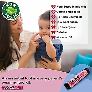 Suckerbuster Baby Breastfeeding Weaning Balm Stick- Plant Based Organic Vegan, Sucker Buster Nipple Balm Cream Ointment - for Babies to Quit Pacifier