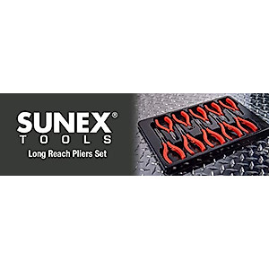 Sunex 3613V 7Pc Long Reach Pliers Set,Red