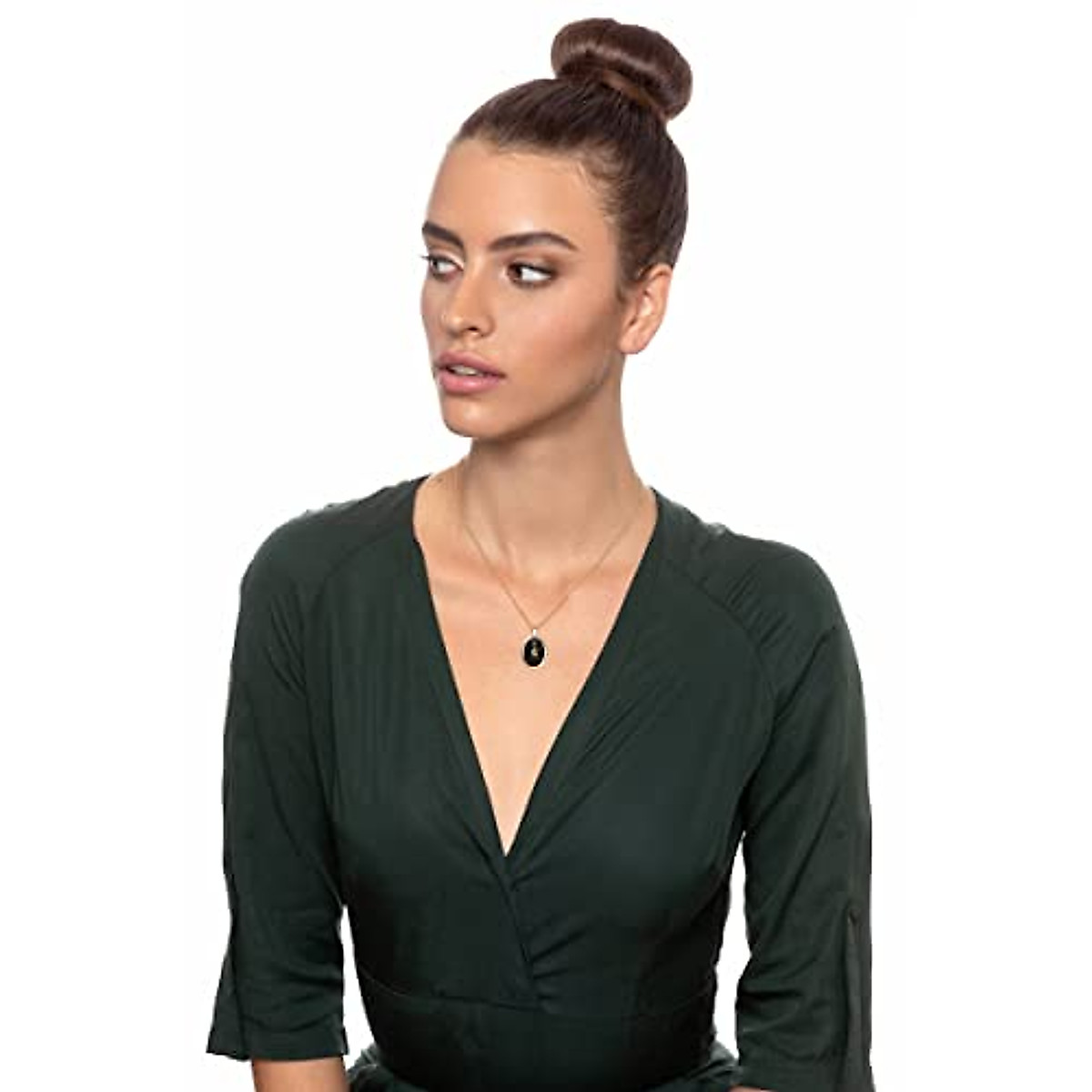 Gold Plated Silver Virgo Necklace Zodiac Pendant Gift for Women Birthday Jewelry 23rd August - 22nd September Gold Inscribed on Onyx, 18" Rolo Chain