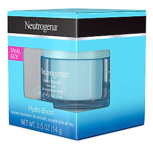 Neutrogena Hydro Boost Hyaluronic Acid Hydrating Water Face Gel Moisturizer for Dry Skin, Oil-Free, Non Comedogenic, Travel Size .5 oz