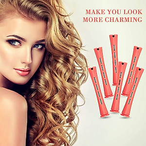 WILLBOND 36 Pieces Cold Wave Rod Hair Perm Rods Hair Rollers Perming Curlers with Steel Rat Tail Comb for Hairdressing Styling