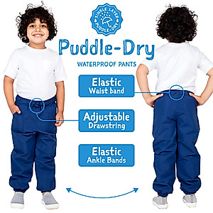 JAN & JUL Toddler Girl Boy Waterproof Pants, Puddle-Dry Single Layer (Single Layer: Yellow, 2T)