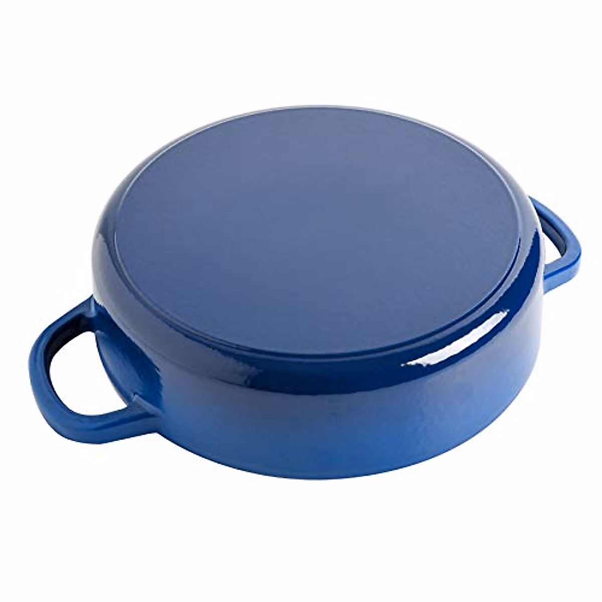 Crock Pot Artisan Enameled Cast Iron Braiser W/Lid, 5 Quart, Sapphire Blue