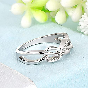 STARCHENIE 925 Sterling Silver Infinity Promise Ring for Women Size 7