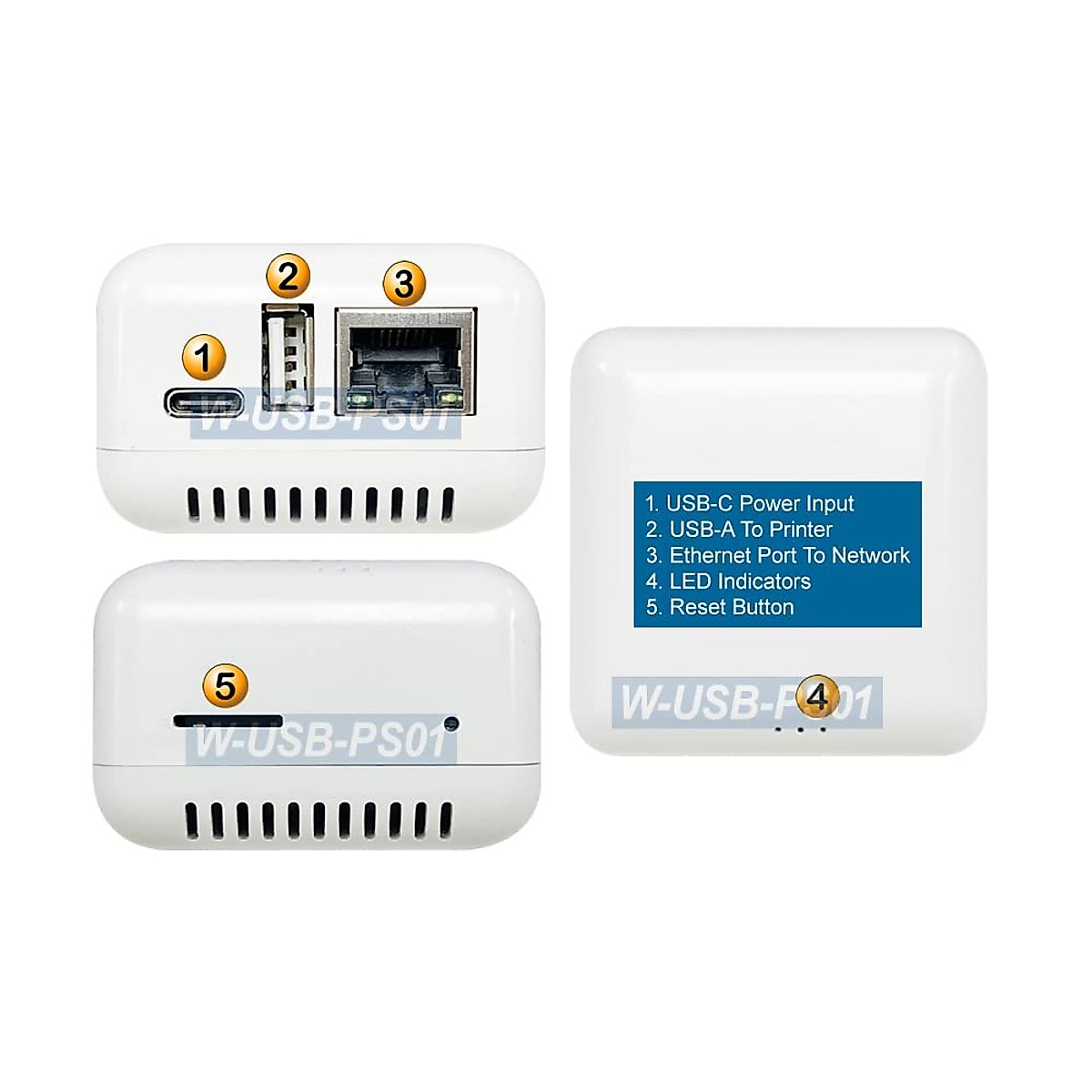 AllAboutAdapters USB Printer Sharing Server Box for Accessing Single USB Printer Over Local Network