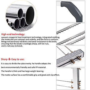 Professional Cake Cutter Slicer Leveler, Commercial 4 Layers Adjustable Stainless Steel Cakes Slice, Large Bread Cutter Toast Cutting Saw, Straight Spatula Baking Level Stratification Birthday Tools