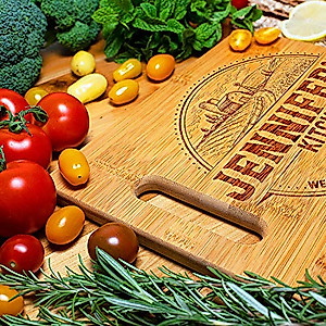 Gifts for Mom, Personalized Mom Cutting Board | 12 Designs - 9.8" x 13.8" | Custom Mothers Day Gifts for Mom, Grandma - Mom Gifts from Daughter or Son - Bamboo Handle