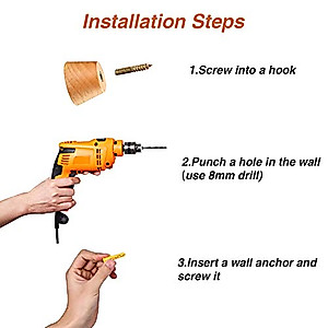 4 Packs Wooden Coat Hooks Wall Mounted Single Cone Wall Hook Rack Modern Handmade Single Coat Rack Hooks Cone Beech Wooden Craft Hat Towel Rack (Yellow)