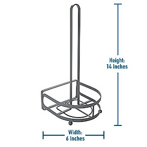 Kitchen Details Industrial Collection Paper Towel Holder Dispenser, Free Standing, Holds 1 Jumbo Roll, Large, Grey