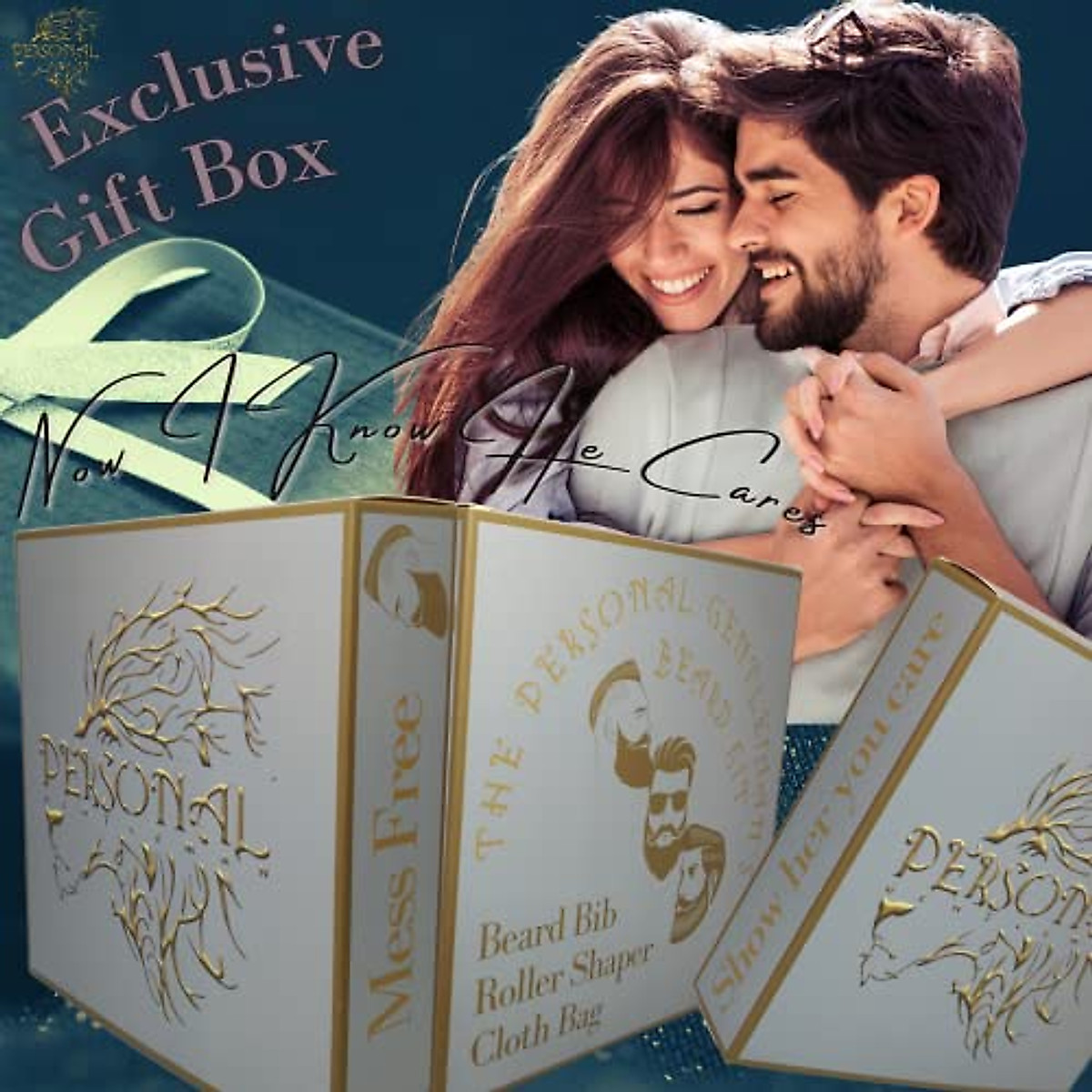 Beard Catcher Kit, 2 Beard Apron/Bib for Mess-Free Shaving+ 6 Suction Cups+ Transparent Beard Shaper with Comb+ Carrying Cloth Bag, Perfect For Men/Boyfriend/Father/Husband/Roommate (WHITE)