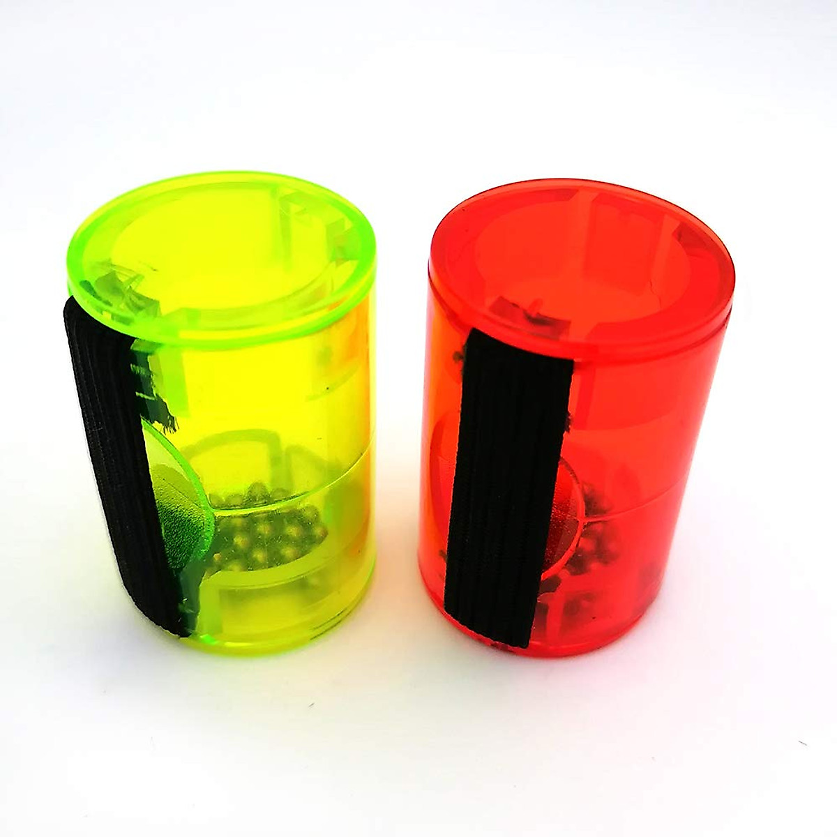 2Pcs Guitar Ukulele Sand Shaker Hammer Rhythm Ring Fun Finger Bell Mandolin Banjo Fluorescent Green ABS Handbells Drum Tap Keyboard Percussion Instrument (Random Color)