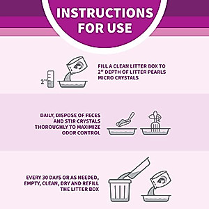 Litter Pearls Micro Crystals Unscented Non-Clumping Crystal Cat Litter with Odorbond, 7 lb, White, Clear and Blue Crystals (LPMC7)